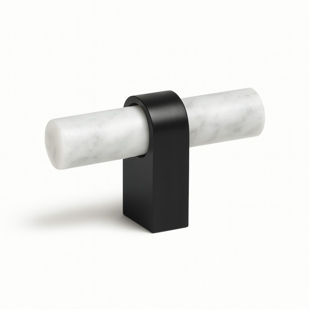 Uchwyt meblowy T-Bar Carrara Black Loop - Marmurowa Pracownia